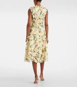 Oscar De La Renta Printed Midi Dress