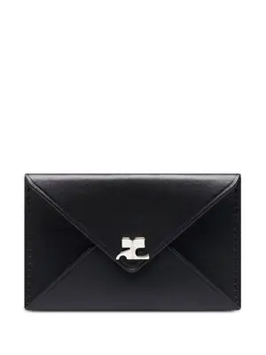 COURREGES Leather Card Holder - Black