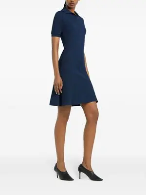 COURREGES Polo-collar Mini Dress - Blue