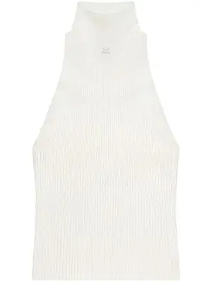 COURREGES Ribbed Mock-neck Tank Top