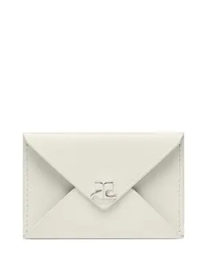 COURREGES Leather Card Holder - Neutrals