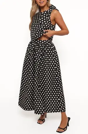 PETAL & PUP Polka Dot Sleeveless Top And Maxi Skirt Set