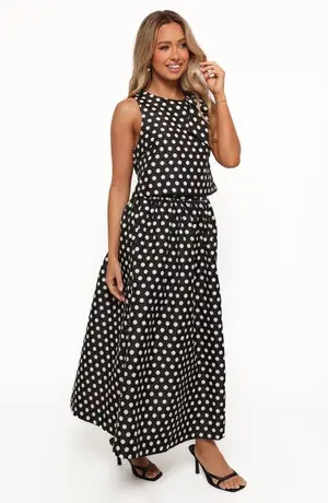 PETAL & PUP Polka Dot Sleeveless Top And Maxi Skirt Set