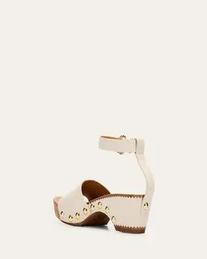 Ulla Johnson Esti Leather Clog Sandals - Natural