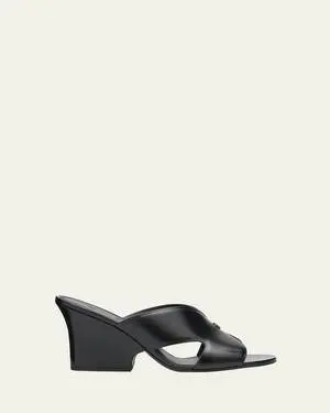 Loro Piana Loro Piana Vera Leather Slide Sandals - Black