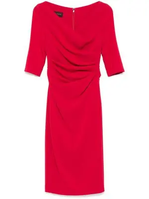 Talbot Runhof Ruched Midi Dress