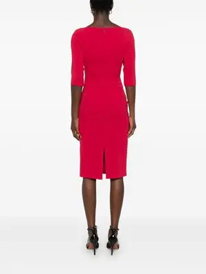 Talbot Runhof Ruched Midi Dress