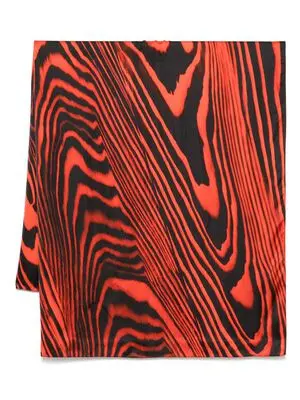 DAVID KOMA Zebra-print Satin Scarf