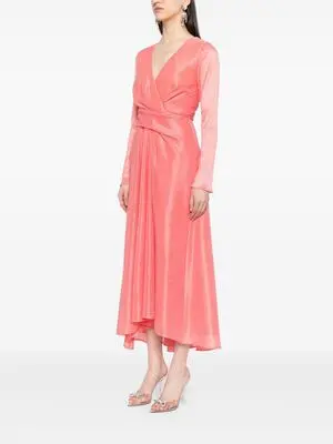 Talbot Runhof Wrap-design Midi Dress