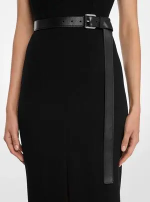 Michael Kors Jodi Leather Belt - Black