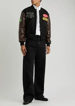 CHERRY LOS ANGELES Western Champion Wool-blend Varsity Jacket