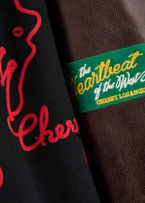 CHERRY LOS ANGELES Western Champion Wool-blend Varsity Jacket