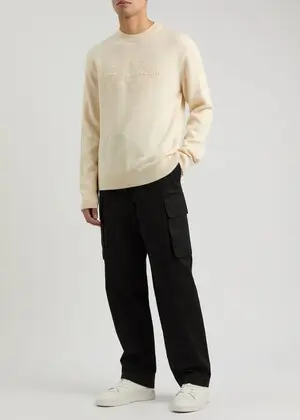 Givenchy Logo-embroidered Wool Jumper - Cream