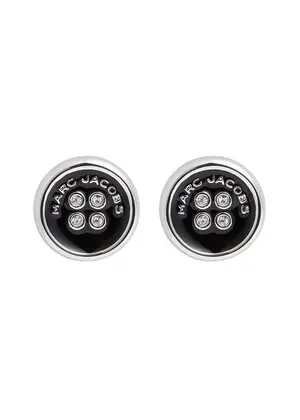 Marc Jacobs Marc Jacobs Button Stud Earrings Black And Silver