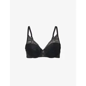 Chantelle Origins Plunge Spacer Underwired Lace Bra - Black