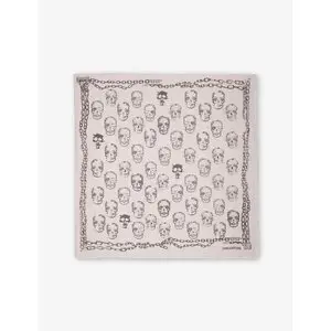 Zadig&Voltaire Kerry Skull-print Square Woven Scarf 1 Size Bebe