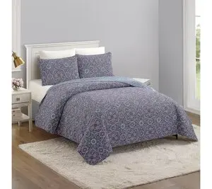 MODERN HEIRLOOM Lavender Florals 3-pc King Quilt Set