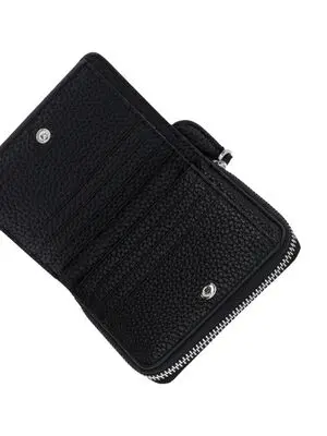 Karl Lagerfeld Medium Ikon Pebble Bi-fold Wallet - Black