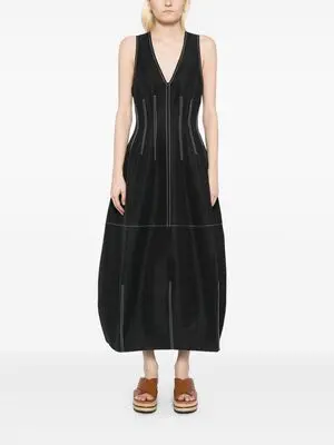 LEE MATHEWS V-neck Midi Dress
