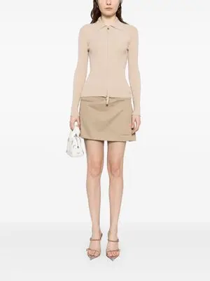 COURREGES Double Zipped Rib Knit Top
