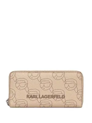 Karl Lagerfeld Ikon Mono Cc Wallet - Neutrals