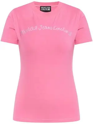 Versace Logo-embellished T-shirt - Pink
