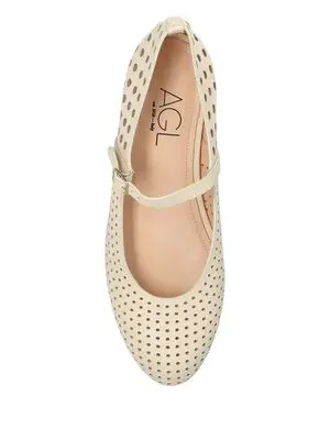 Agl Perforated Leather Ballet Flats