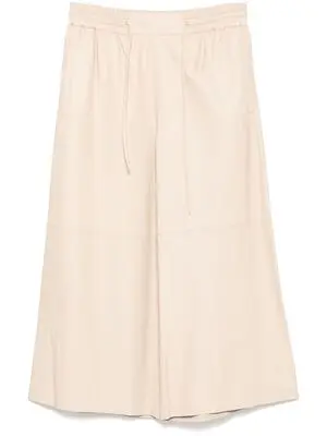 YVES SALOMON Leather Trousers - Neutrals