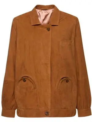 BLAZÉ MILANO BLAZÉ MILANO Viva Cleo Suede Bomber Jacket - Peanut