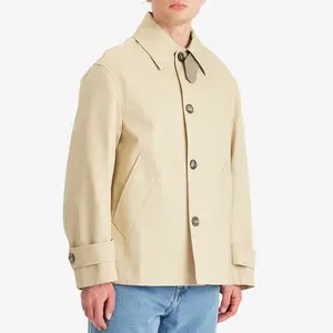 Ami Button Cotton Jacket - Ginger/ash