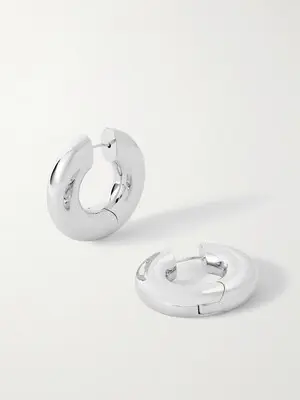 LAURA LOMBARDI Plated Hoop Earrings - Silver
