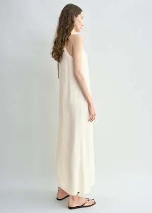 TOTEME Scoop-neck Sablé Tank Dress - Macadamia