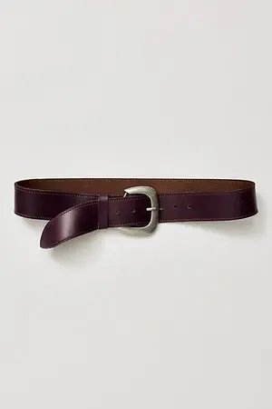 Free People Leather Belt With Oversized Buckle - Fig