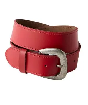 Free People Leather Belt With Oversized Buckle - Sour Cherry