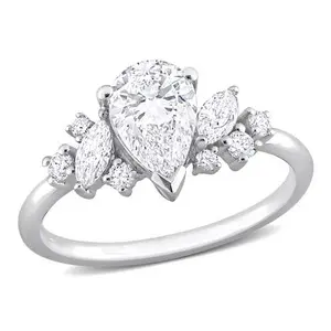 JULIANNA B. 14k Lab-grown Diamond Cluster Ring - White Gold
