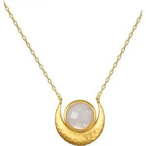 SATYA JEWELRY Moonstone Necklace - Gold