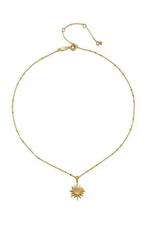SATYA JEWELRY North Star Moonstone Starburst Pendant Necklace
