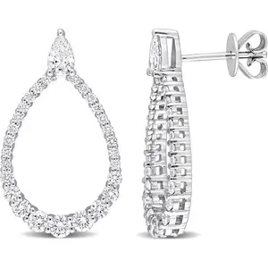 JULIANNA B. 14k Lab-grown Diamond Teardrop Dangle Earrings - White Gold