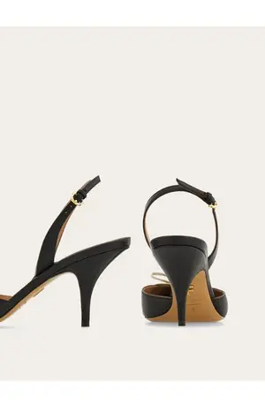 FERRAGAMO Gylla Pointed Toe Slingback Pumps - Nero