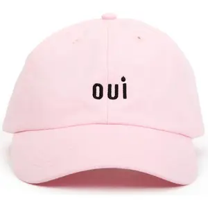 Clare V. Embroidered Baseball Cap - Pink W/black Oui