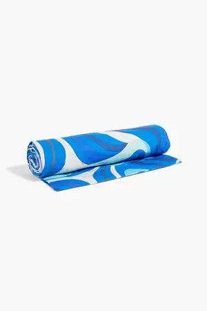 Emilio Pucci Printed Cottonpoplin And Terry Beach Towel - Royal Blue