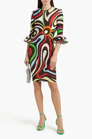 Emilio Pucci Ruffled Printed Stretch-tulle Dress