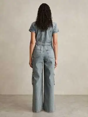 Good American Denim Cargo Jumpsuit