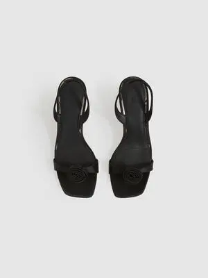 Paige Eva Rosette Satin Sandals