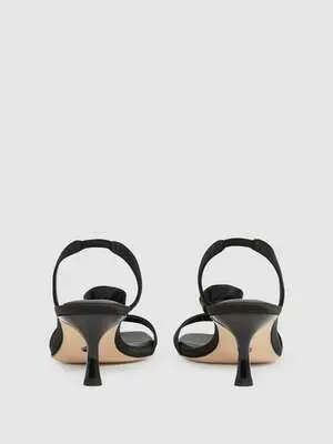 Paige Eva Rosette Satin Sandals