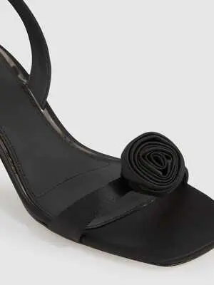 Paige Eva Rosette Satin Sandals