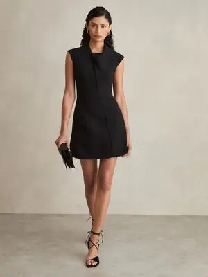 Acler Crepe Draped-neck Mini Dress