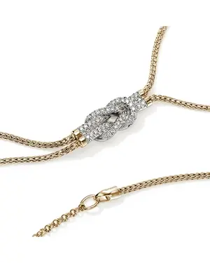 John Hardy 14k Yellow Diamond Love Knot Lariat Necklace - Gold