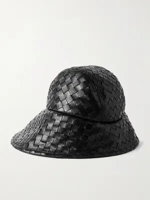 Bottega Veneta Intrecciato Leather Bucket Hat - Black