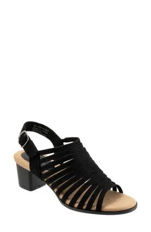 Trotters Midge Slingback Sandal - Black Suede